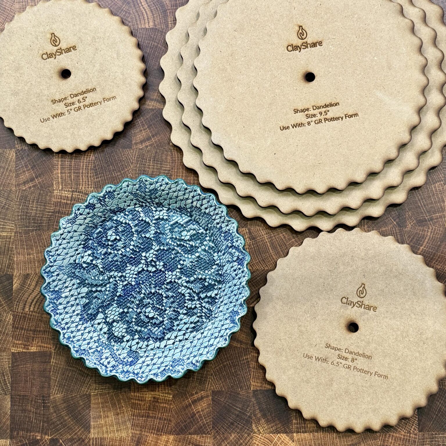 Dandelion Round Stack Rim Template Set – ClayShare Market Place