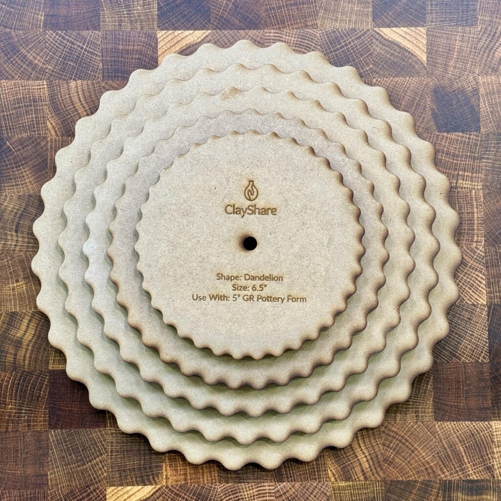Dandelion Round Stack Rim Template Set – ClayShare Market Place