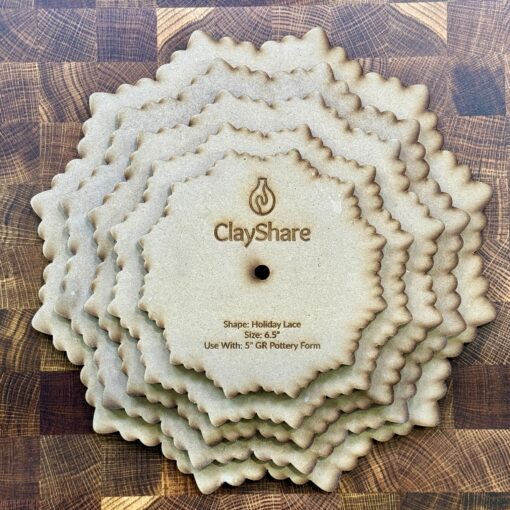 Holiday Lace Round Stack Rim Template Set – ClayShare Market Place