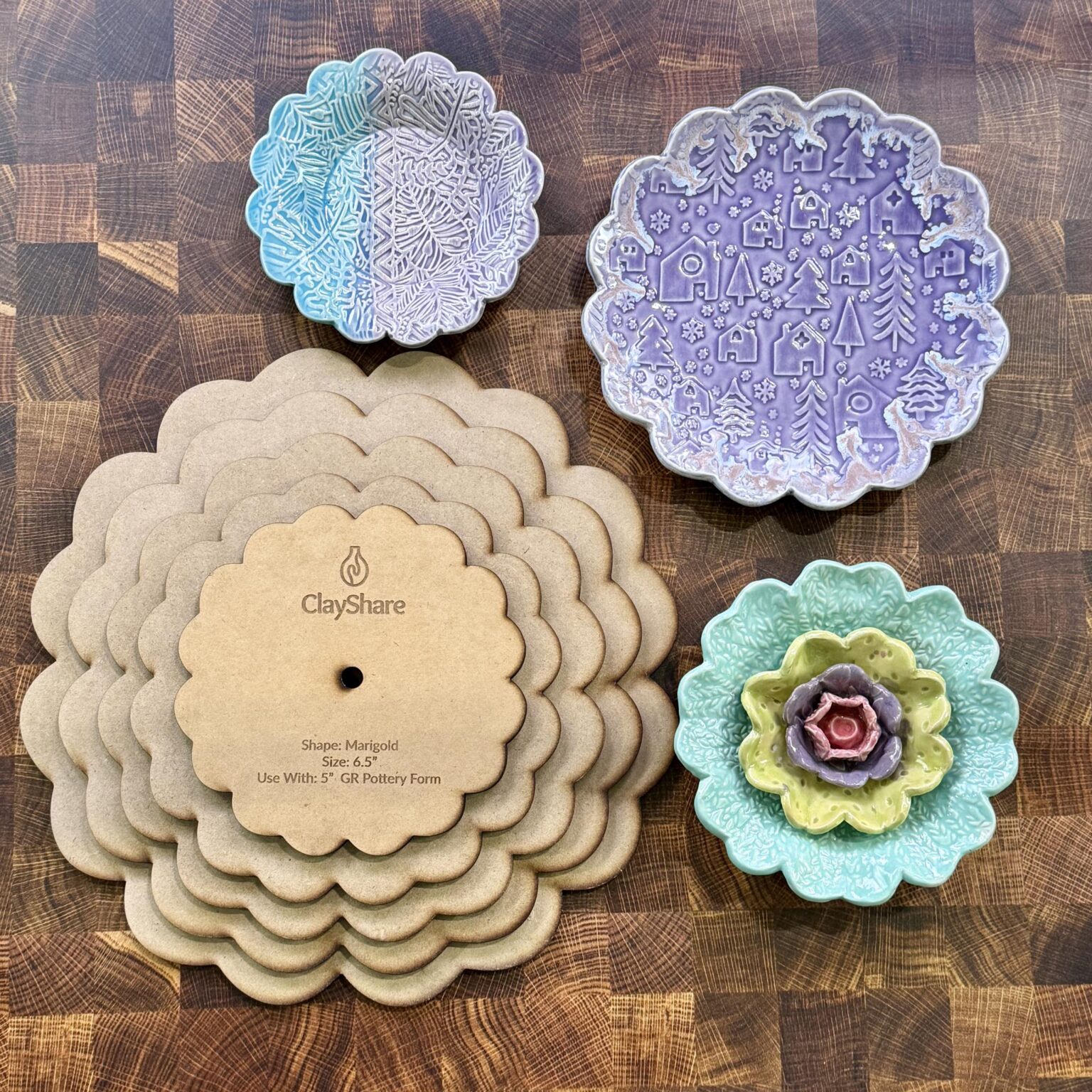 Marigold Round Stack Rim Template Set – ClayShare Market Place