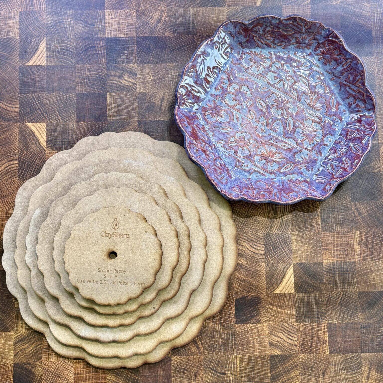 Peony Round Stack Rim Template Set – ClayShare Market Place
