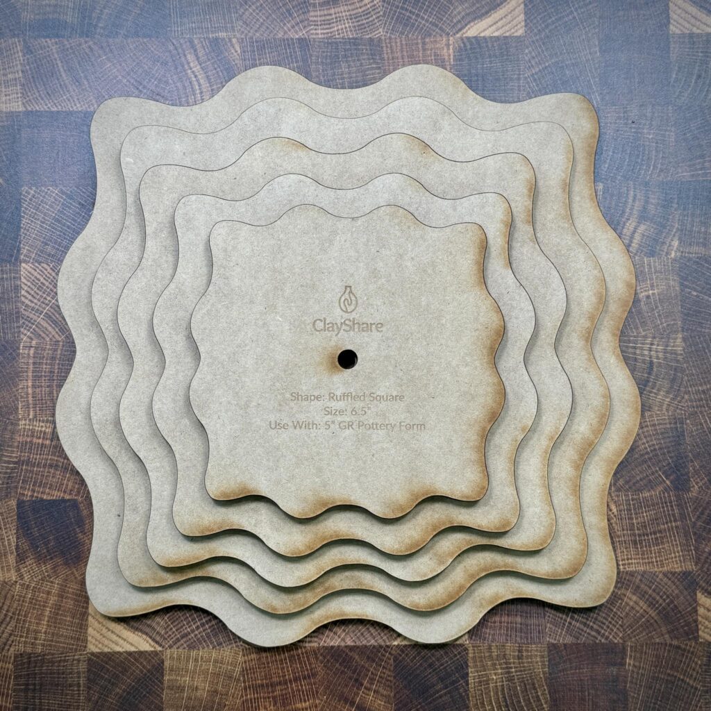 Ruffled Square Stack Rim Template Set – ClayShare Market Place