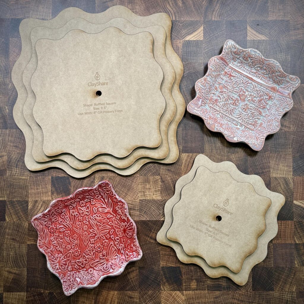 Ruffled Square Stack Rim Template Set – ClayShare Market Place