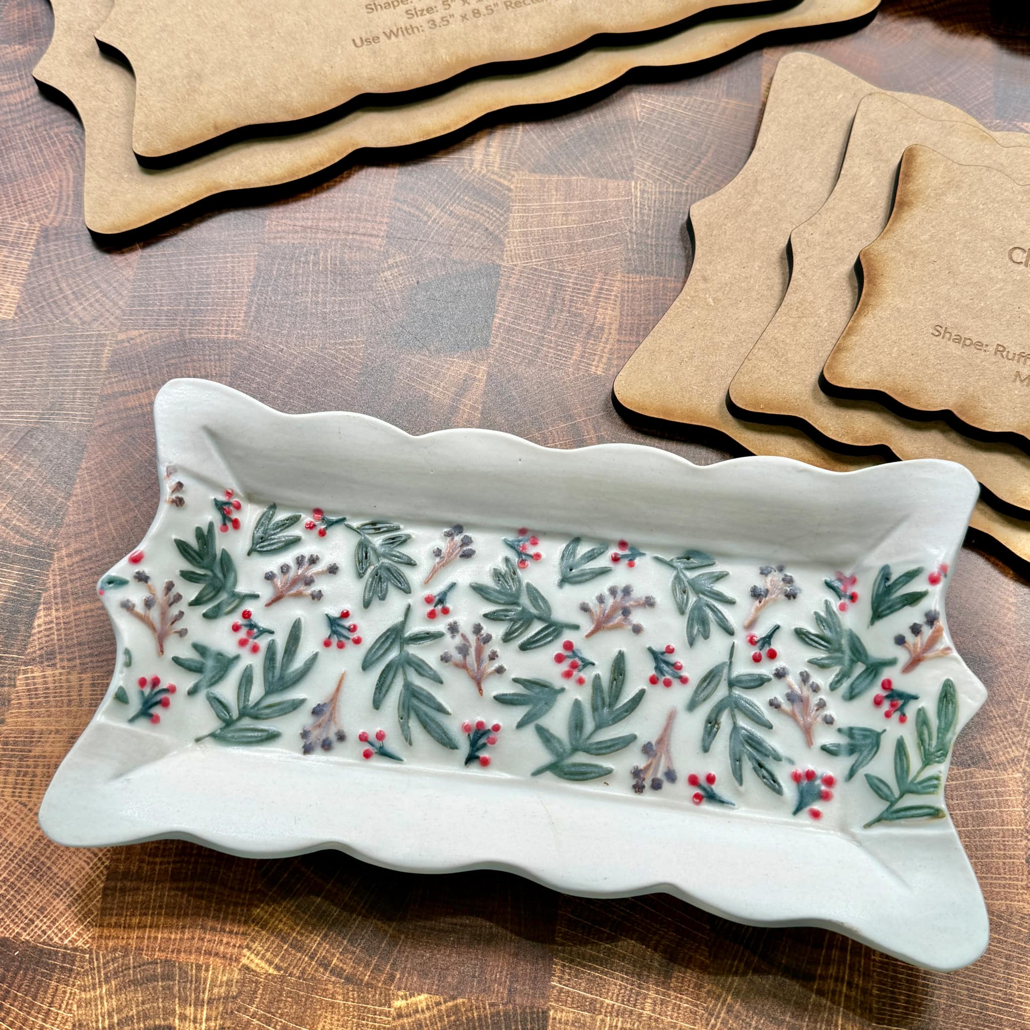 Ruffled Rectangle Rim Template Small Set – ClayShare Market Place