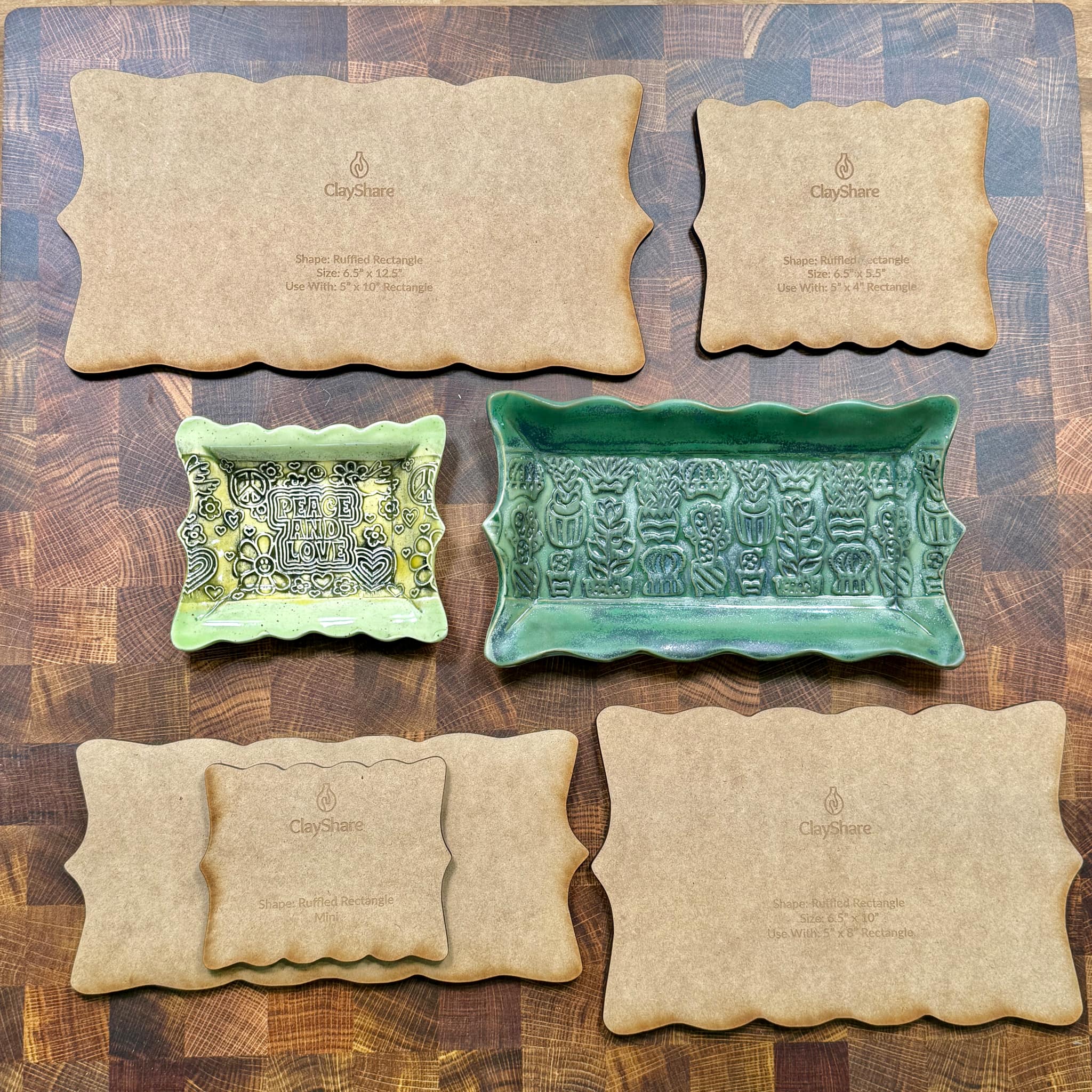 Ruffled Rectangle Rim Template Small Set – ClayShare Market Place